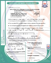 Application forms - Methodist University Ghana