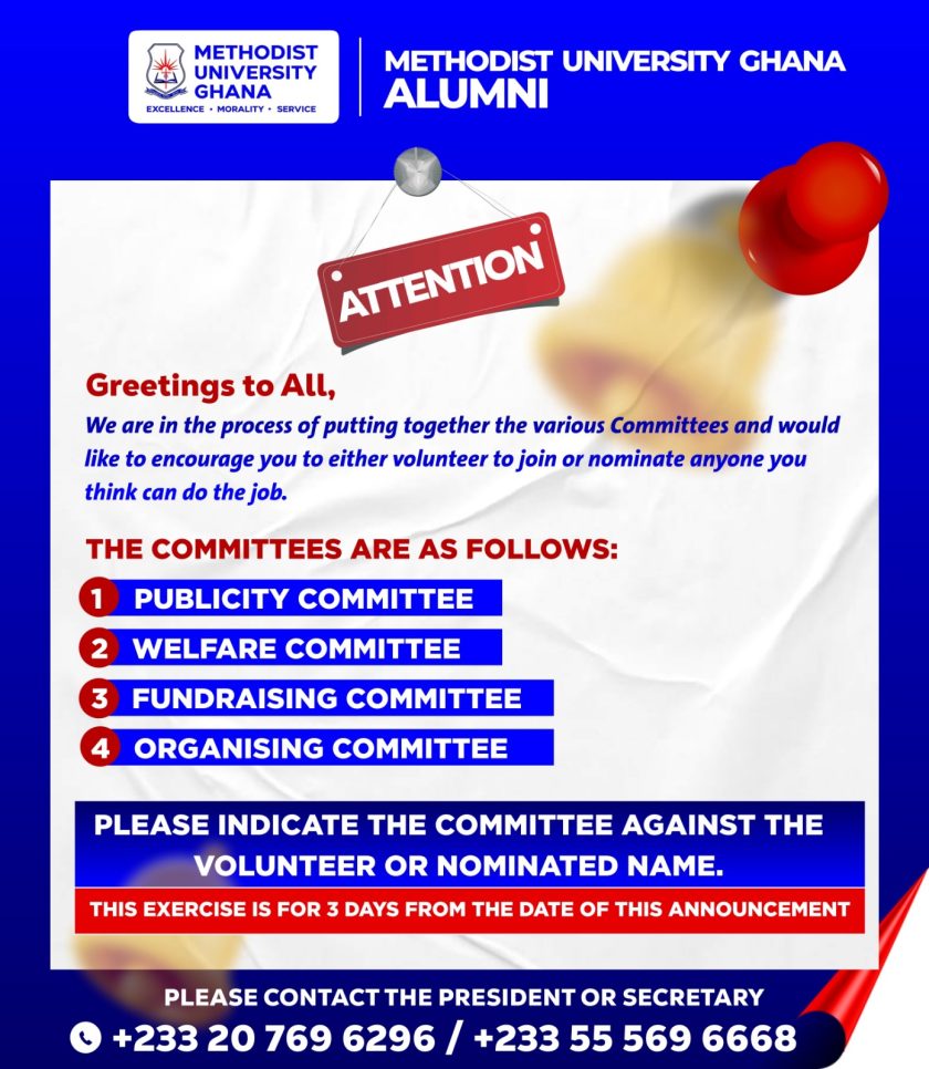 Setting up of Various Committees - Methodist University Ghana