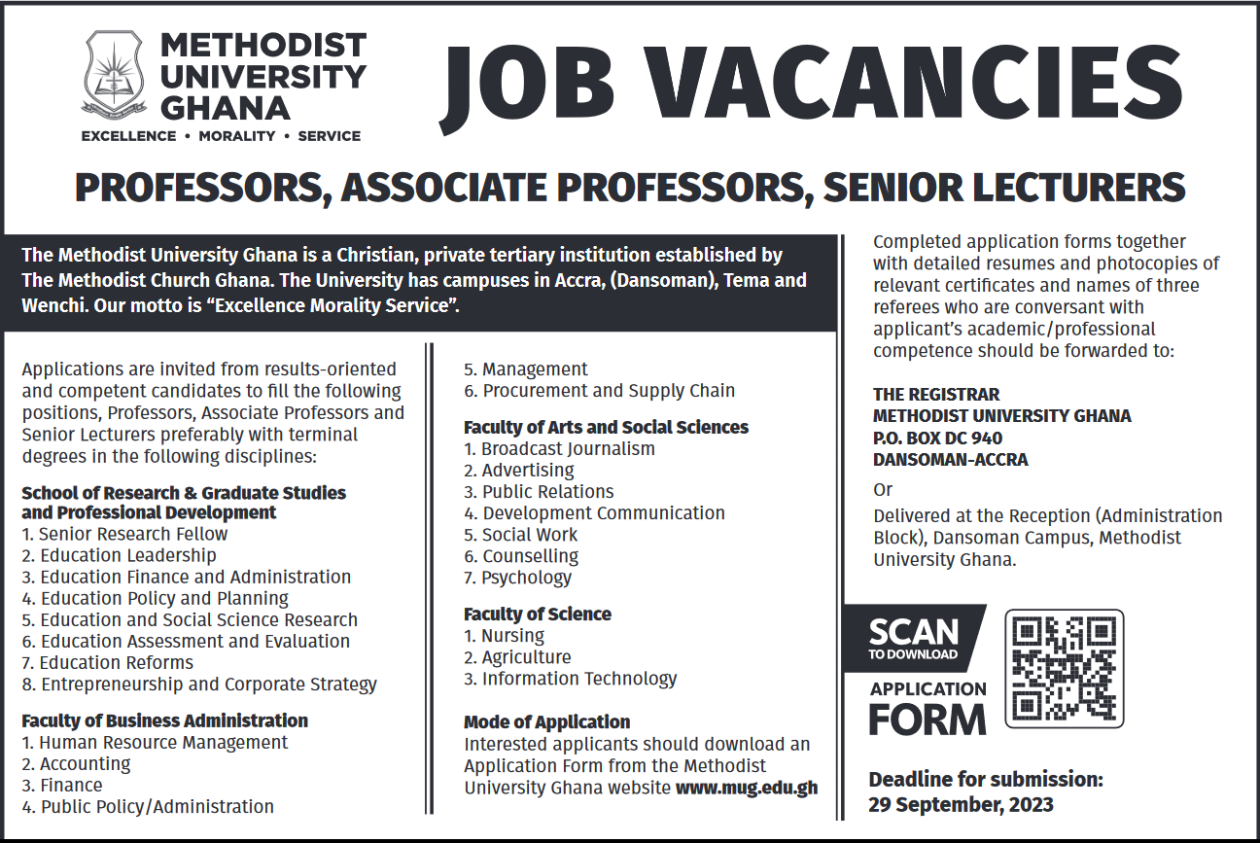 Vacancy for Professors, Associate Professors, Senior Lecturers ...