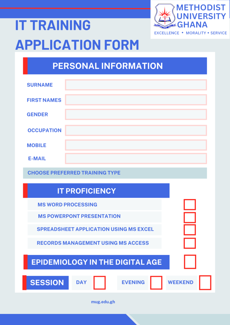 Application forms - Methodist University Ghana